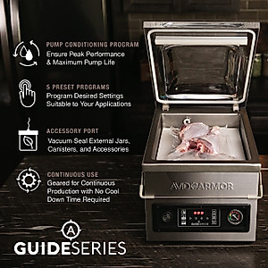 Avid Armor Chamber Vacuum Sealer GS41 Guide Series 10" Seal Bar Powered by Rotary Oil Pump, for Liquid-Rich Wet Foods, Cooking Sous Vide, Infusions/Pickling, Commercial Chamber Sealer (10" Seal Bar)