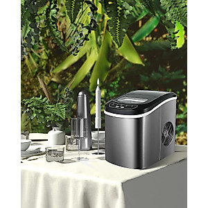 SOUKOO Ice Makers Countertop 26lbs/24h Portable Ice Maker (Stainless Steel)………