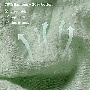 Viviland Muslin Swaddle Blanket, Baby Swaddle Blanket for Boys & Girls, Nursery Receiving Blanket for Newborn, Baby Swaddle Wrap Soft Silky & Breathable, 4 Packs, 47 X 47In