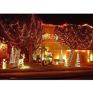 woohaha Solar Fairy String Lights Outdoor Waterproof, 2 Pack 33ft 100LED Solar Powered String Lights for Christmas Patio Home, Wedding, Party (100LED 2pcs, Warm White)