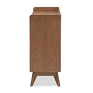 Baxton Studio Chests of Drawers/Bureaus, 6-Drawer Storage Dresser, White/Walnut Brown