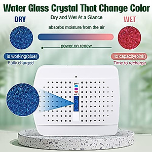 2 Pack Rechargeable Small Dehumidifier, Portable Mini Dehumidifiers for Bedroom, Bathroom, High efficiency Moisture Absorber for Closet, Bookcases