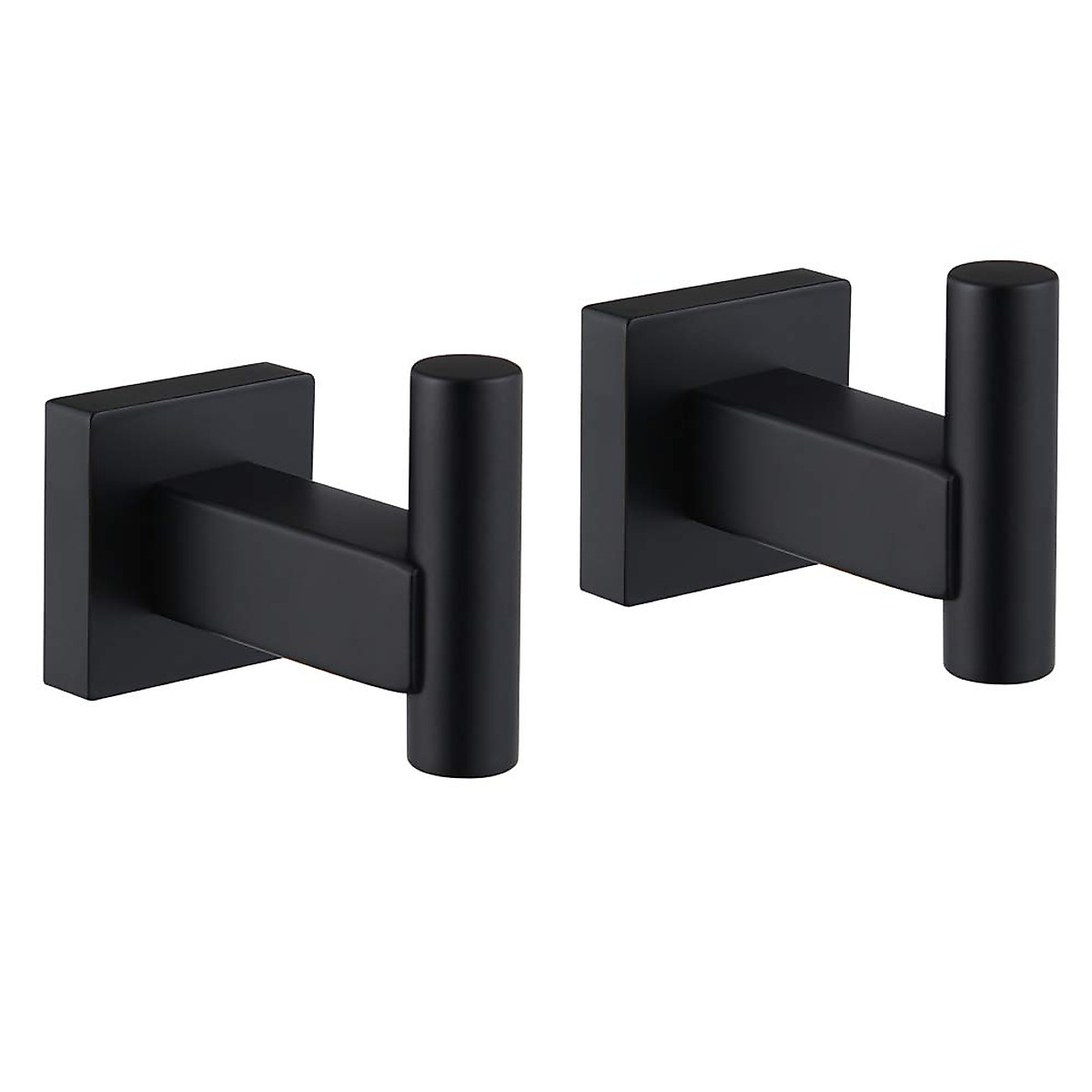 BEIGEEWY Matte Black Towel Coat Hook SUS 304 Stainless Steel Bathroom Robe Hook Wall Mounted Round Kitchen Heavy Duty Door Hanger 2 Pack