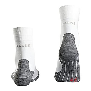 FALKE Men's RU4 Endurance Running Socks, Mid Calf, Medium Cushion, Athletic, Breathable Quick Dry, Organic Cotton, White (White-Mix 2020), 10.5-11.5, 1 Pair