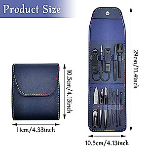 Nail Clippers Set with Stainless Steel Fingernail Clippers and Toenail Clippers, Portable 12 Pieces Set for Men and Women