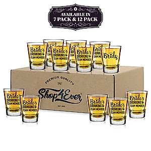 shop4ever Bride and Bride's Drinking Team Member Xoxo Shot Glasses ~ Bachelorette Party Favors ~ (12)