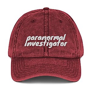 Paranormal Investigator Hat | Ghost Hunting Gear - - Vintage Cap - Entertaining Design Maroon