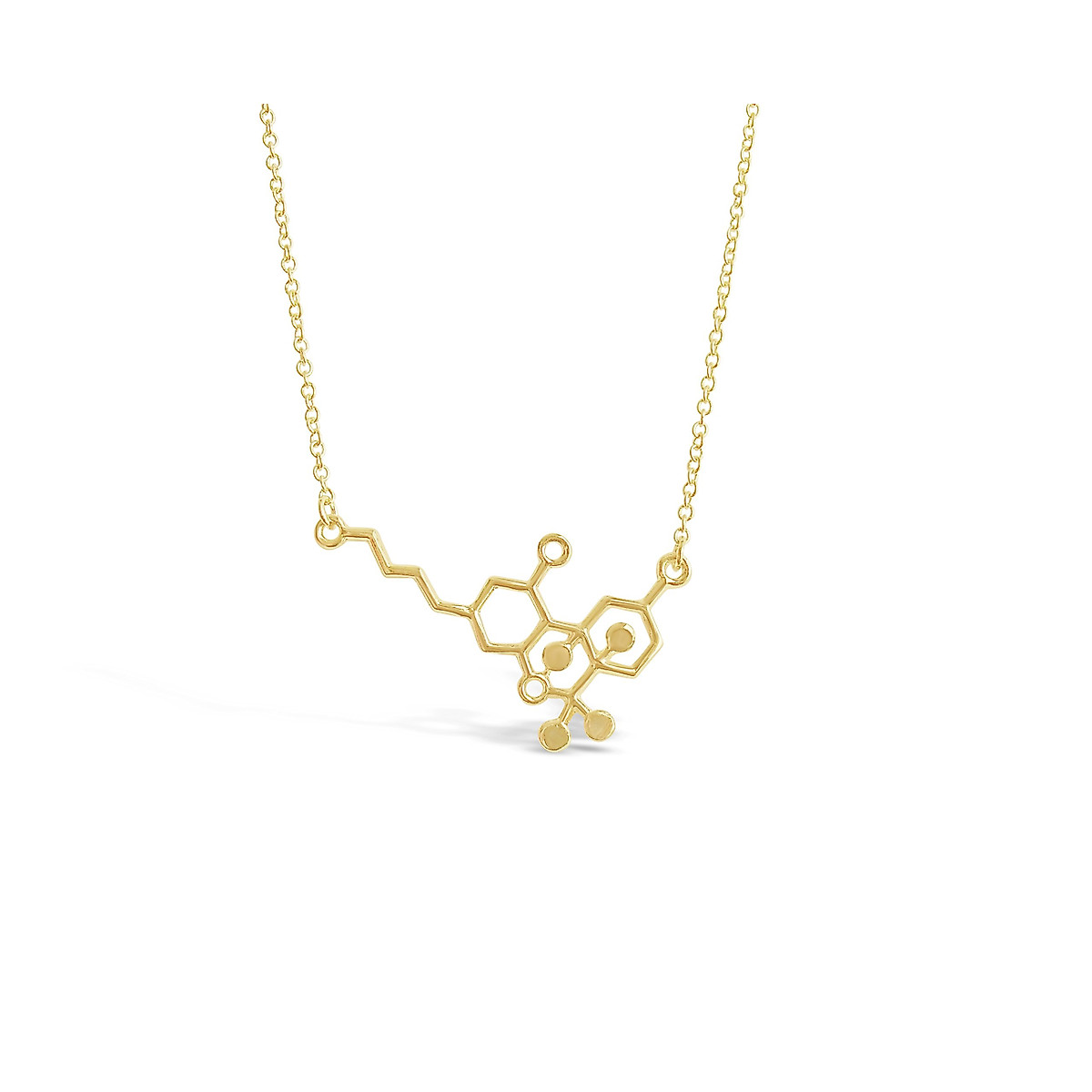 THC Molecule Necklace, CBD Molecule Jewelry, Geek Jewelry for Women, Nerdy Jewelry Gift, Science Lovers Gifts, CBD Oil Lovers Gifts (Rose Gold Tone)