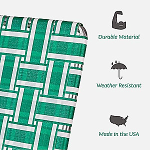 Lawn Chair USA - Outdoor Chairs for Camping, Sports and Beach. Chairs Made with Lightweight Aluminum Frames and UV-Resistant Webbing. Folds for Easy Storage (Classic, Green and White with White Arms)