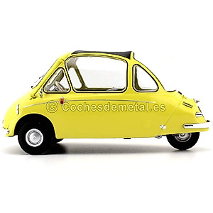 Oxford Diecast Heinkel Trojan LHD Bubble Car Yellow 1/18 Diecast Model Car 18HE003