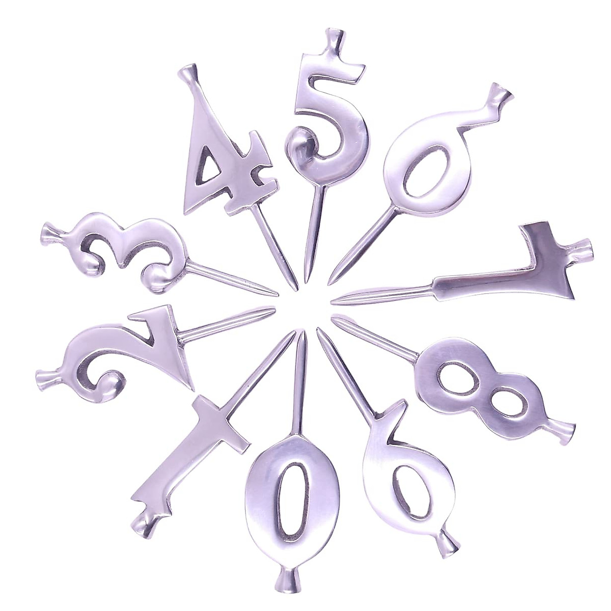 The Metal Magician Aluminum Birthday Candles, Silver Birthday Candles, 10 Birthday Candle Pack of 2, Birthday Candles for Cake, Sparkler Candles for Birthday Cake, Birthdate Candle Set of 2