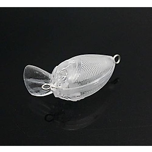 ABS 10PCS Unpainted Fishing Blanks Crankbait 4cm 3g topwater Artificial Bait Fishing Lures Blank Minnowbait Hard unpainted Artificial Bait Bodies DIY Fishing Tackle Spoons with Free Eye