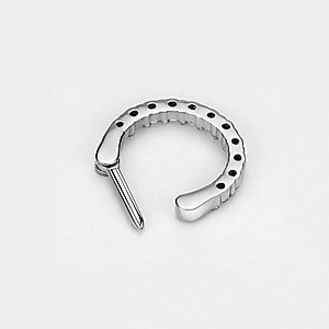 FANSING Surgical Steel Cubic Zirconia Set Septum Clicker Silver Septum Piercing Rings 16g Septum Jewelry Septum Ring Hoop