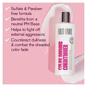 BOLD UNIQ Color Safe Conditioner – Anti-Fade Hair Conditioner for Color Treated Hair – Infused with Sunflower Extract. Maintain and Protect Vibrancy & Shine - Cruelty Free & Vegan 8 Fl. Oz