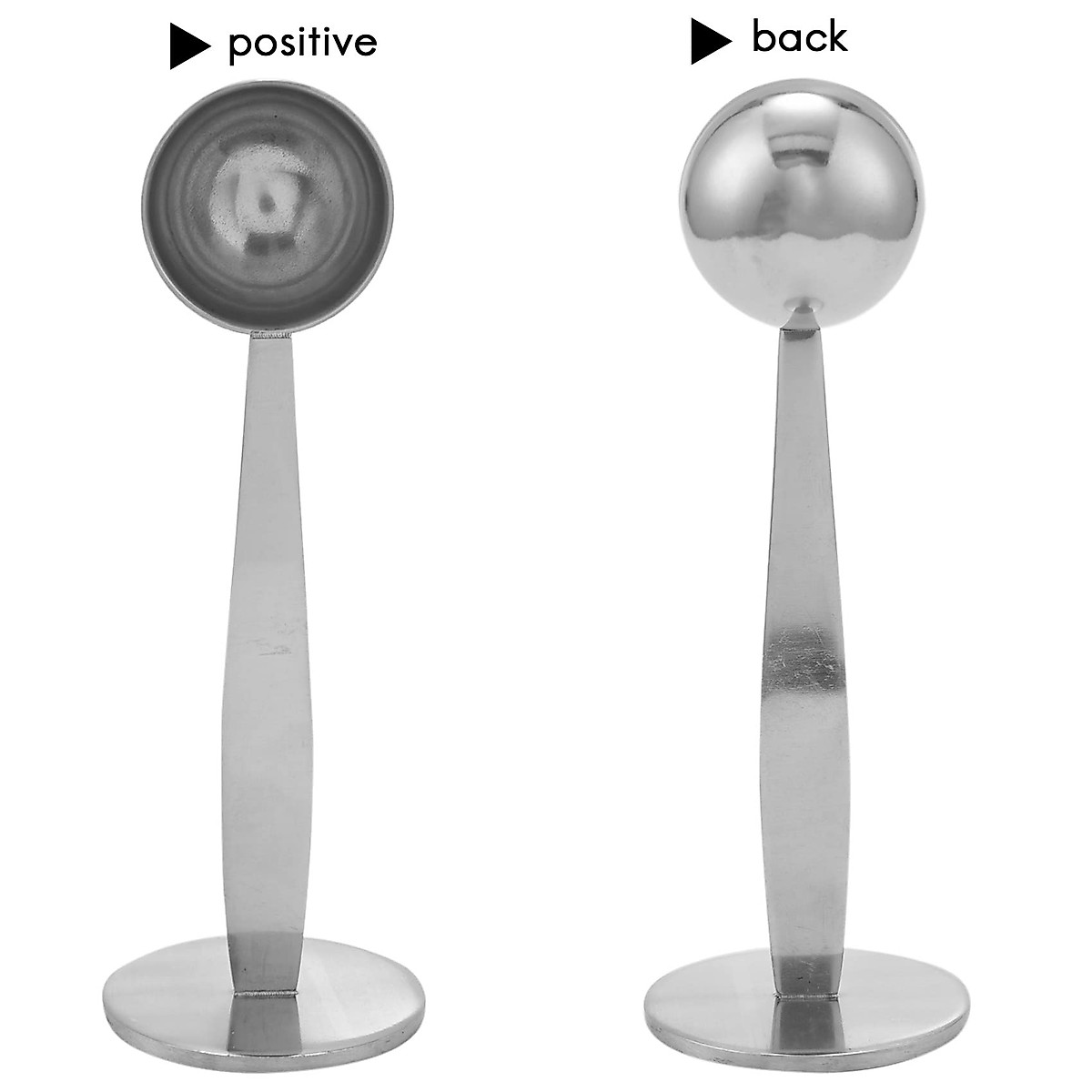 Pasuihcay Espresso Stand Coffee Measure Tamper Spoon Stainless Steel Coffee & Tea Tools Measuring Tamping Scoop 1 Pieces Silver