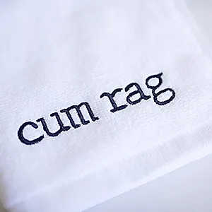Embroidered Cum Rag Towel - Naughty Adult Humor Gift for Bachelorette and Bachelor Parties