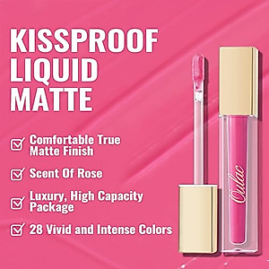 Oulac Matte Liquid Hot Pink Lipstick for Women, Long Lasting Lipstick Waterproof Lip Stain, No Transfer, Creamy High Pigmented Formula with Rose Oil, Vegan & Cruelty-Free, Pink M09