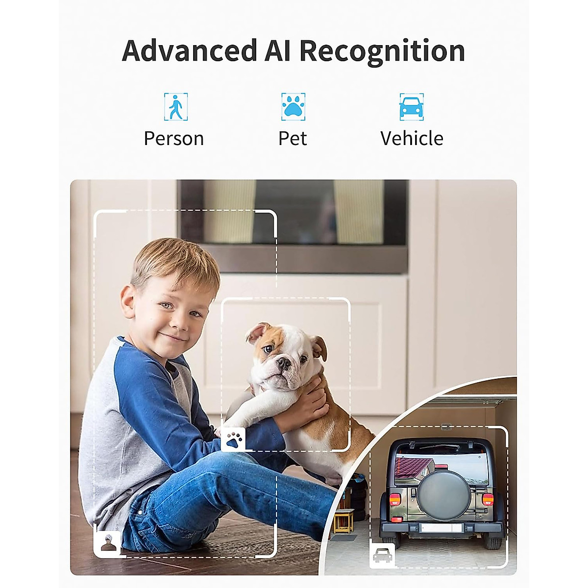 Jennov 2K Pan/Tilt Indoor Cameras for Home Security - 2.4 GHz Pet Dog Camera with Phone App, WiFi Baby Camera Monitor, Color Night Vision, Motion Detection, Auto Tracking, Compatible with Alexa