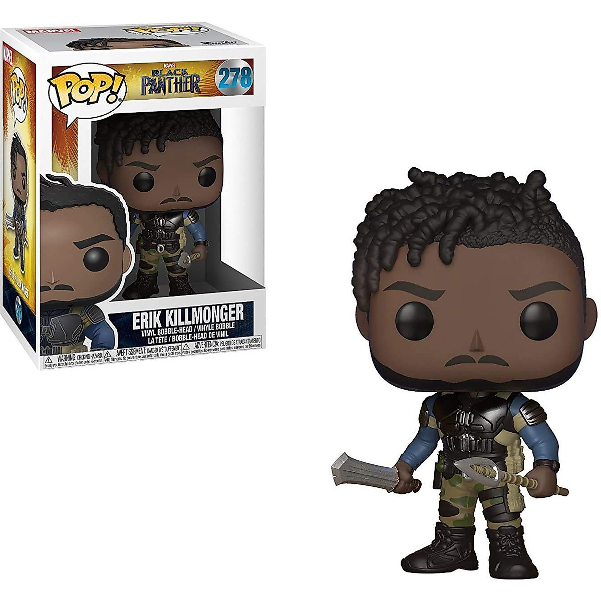 Funko Pop! Marvel: Black Panther Movie-Erik Killmonger (Styles May Vary) Collectible Figure