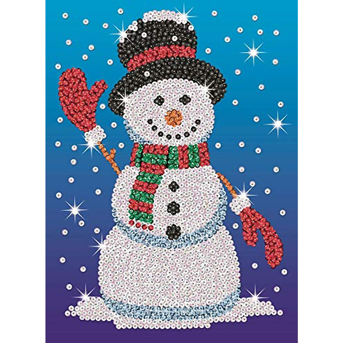 Sequin Art Red Norman The Snowman, Sparkling Arts and Crafts Kit; Creative Crafts for Adults and Kids