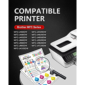 INK4U Compatible LC203 LC201 Ink Cartridges Replacement for Brother LC203 Ink Cartridges Brothers printer LC203XL LC201XL for MFC-J480DW MFC-J680DW MFC-J880DW MFC-J885DW J4420DW (4B/2C/2M/2Y,10 Packs)
