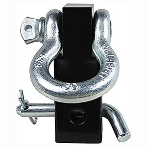 MaxxHaul 70250 Receiver Hitch D-Ring (with 3/4" Forged Shackle and Solid Shaft for Vehicle Recovery Towing)