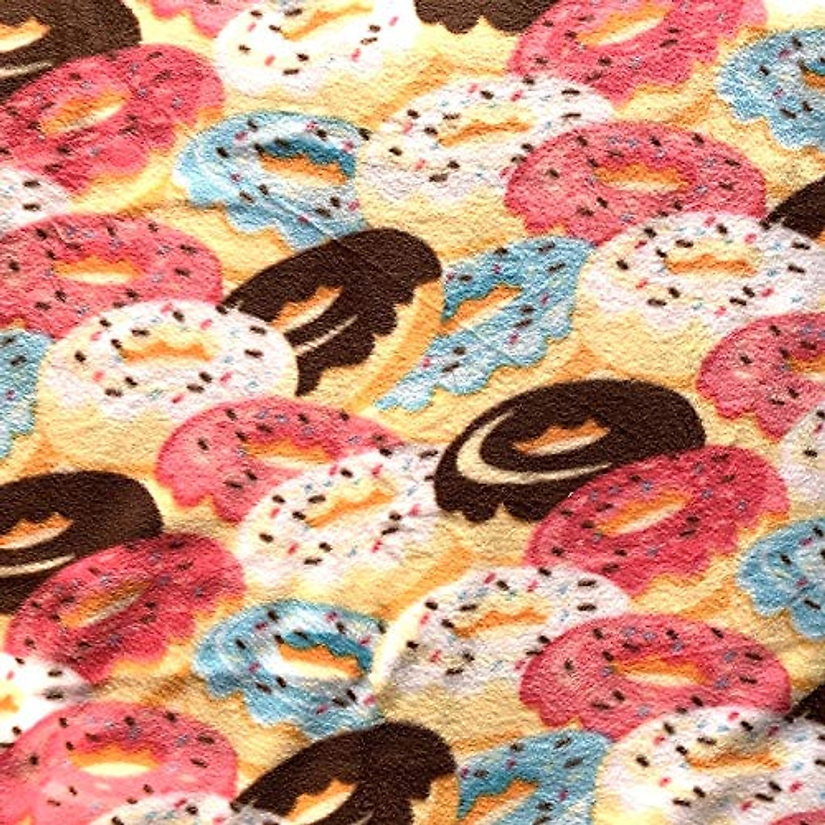 Donuts on Donuts Anti-Pill Premium No-Sew Throw Fleece Fabric Kit (50x60)