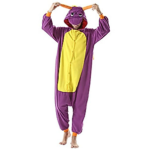 SAMGU Adult Dragon Onesie, Halloween Cosplay Costume, Cartoon One Piece Pajamas Homewear for Women Men Large