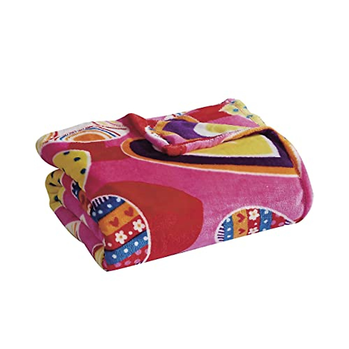 Décor&More Amor Eterno Be Mine Love Collection Heart Ultra Plush Throw Blanket (50" x 60") - Neon Hearts