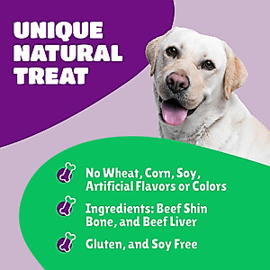 Lively Tails Liver Coated Dog Bones for Aggressive Chewers, Chew Bone for Large Dogs, Beef Shin Large Bone, Long Lasting Dog Bones, 2 Pack