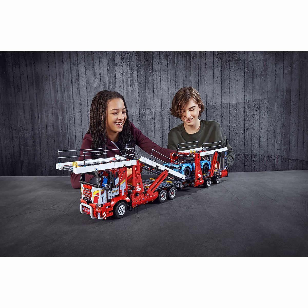 LEGO Technic Car Transporter 42098 Toy Truck and Trailer Building Set with Blue Car, Best Engineering and STEM Toy for Boys and Girls (2493 Pieces)