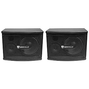 Rockville Pair KPS65 2-Way 400 Watt Karaoke Speakers+Wall Brackets/MDF, Black, 6.5"