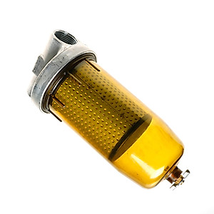 iFJF 496 Fuel Tank Filter Assembly Replacement for Gasoline and Diesel Water Separate 30 Micron Max 25gpm 150psi with Zinc 1" NPT Top Cap