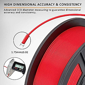 SUNLU PLA 3D Printer Filament, PLA Filament 1.75 mm Dimensional Accuracy +/- 0.02 mm, 1 KG Spool, PLA Grey+Red