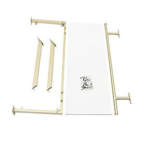 kunghei 31" Boutique Clothes Clothing Store Retail Wedding Dress Display Stand Wall-Mounted Garment Rack w/Wood Storage Shelf, Heavy Duty Clothing Racks for Hanging Clothes Metal Pipe Towel Rack