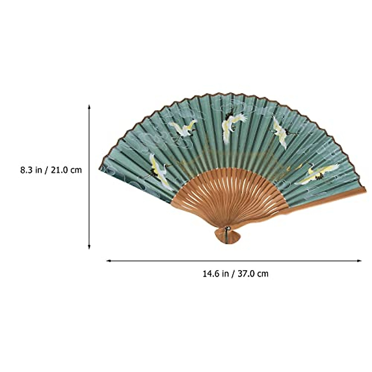 RAZZUM Retro Style Silk Fan Folderable Fan Chinese Style Fan Wall Decoration Costume Collocation Large Wall Decor Fan