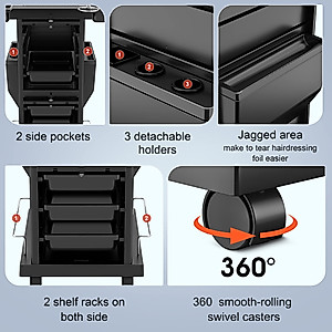 K-Salon Professional Locking Hair Salon Trolley Rolling Cart with 6 Drawe