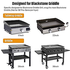 RUSFOL Upgraded Stainless Steel Griddle Caddy for 28"/36" Blackstone Griddles, with a Allen Key, Space Saving BBQ Accessories Storage Box, Free from Drill Hole&Easy to Install