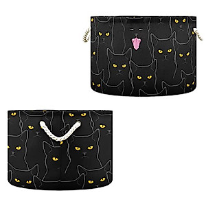 Black Cats Kids Toy Storage Basket Storage Bin Box Kids Laundry Hamper for Nursery Clothes, Toys, Books, Home Decor