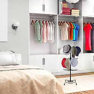 Standing Hat Rack 3- Tier Hat Display Rack Stand Metal Retail Display Stand Cap Organizer Standing Hat Hooks Rotating Display Rack Stand Rotating Jewelry Stands