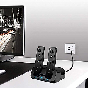 eLUUGIE 3 in 1 Charger Dock Charging Station Base for Wii U Gamepad Charger Stand wii u Gamepad Charger Cradle WII U Gamepad Power Stand wii u Charging Dock