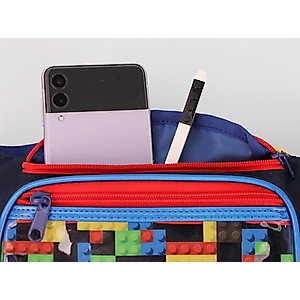 Bricks Patterned Waist Fanny Pack Hipsack Colored Building Blocks Belt Bag Crossbody Sling Phone Pouch for Travel