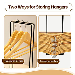 Hanger Organizer Stacker, Hanger Storage Organizer for Closet Laundry Room, Carbon Steel Black Clothes Hanger Storage Rack for Adult or Child