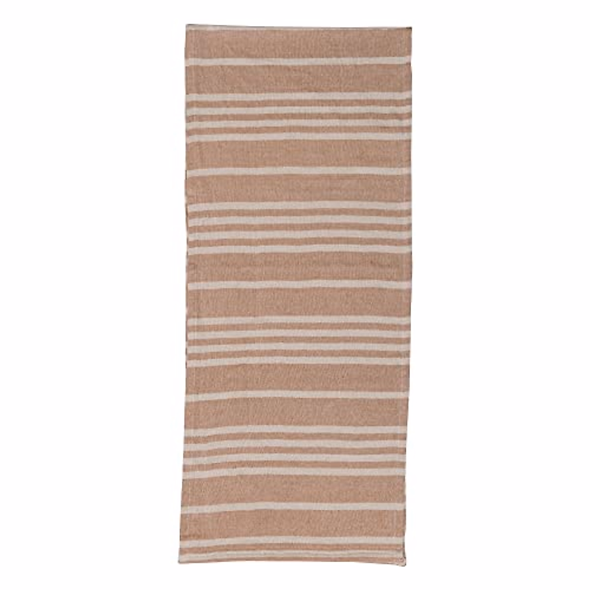 Creative Co-Op Cotton Double Cloth Table Runner with Stripes, Tan and Natural