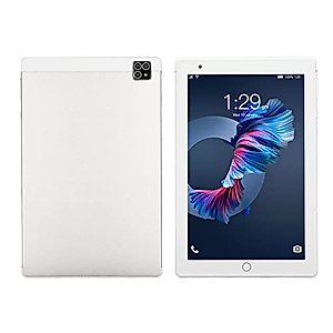 RTLR 8 Inch Tablet, 1920x1200 Type C Charge Silver 4GB 64GB RAM Back Side 8.0 Megapixel 2.4G WiFi Tablet for Travel (US Plug)