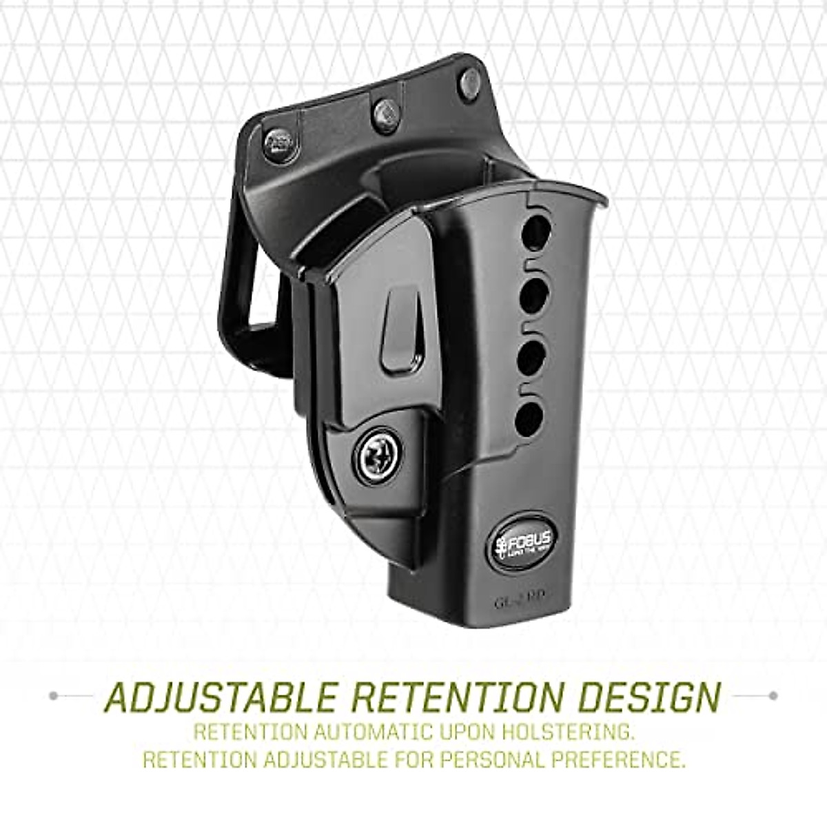 Fobus GL2E2BH Concealed Carry OWB Belt Holster for Glock 17, 19, 19X, 22 (Gen 1-4), 23 (Gen 1-4), 31, 34, 35, 44, 45, Right Handed