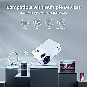 5G WiFi Projector, Giaomar Bluetooth Projector 13000L, Native 1080P Full HD Projector 4K Supported, Movie Projector Support iOS/Android Sync Screen & Zoom and Win/PC/DVD/TV with Portable Bag