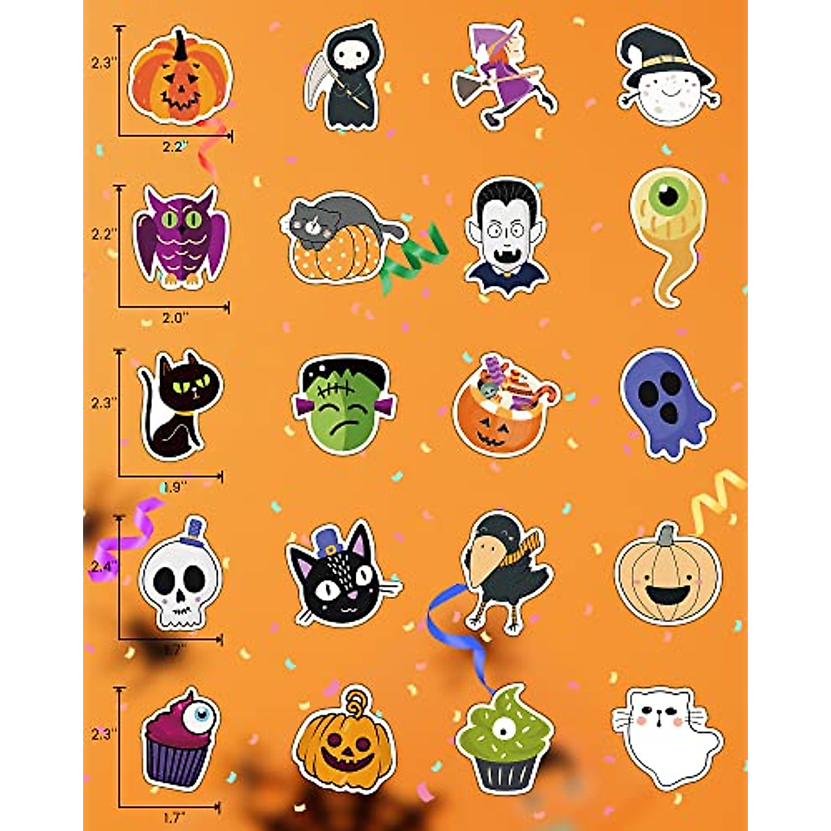 300PCS Halloween Pumpkin Stickers,Vinyl Waterproof Stickers for Water Bottles Laptop Skateboard Computer,Halloween Party Favors Gifts Funny Stickers for Kids Teens Adults