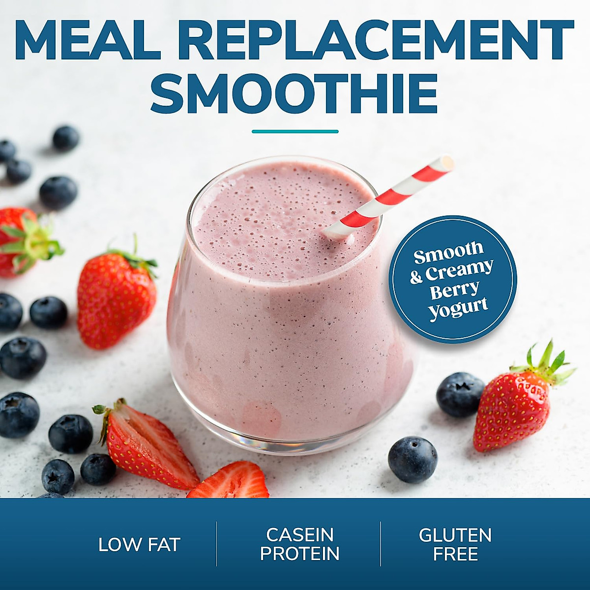WonderSlim Meal Replacement Smoothie, Berry Yogurt, 15g Protein, Gluten Free (7ct)