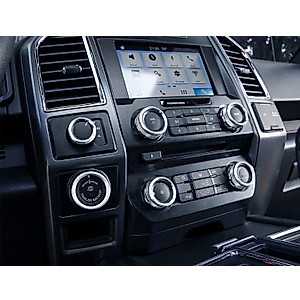 iJDMTOY 6pc-Set Silver Aluminum Air Conditioner Stereo Volume/Tune Trailer/4WD Switch Turner Covers Compatible with 2017-2020 Pre-LCI Ford SuperDuty F250 F350 F450 w/Rubber Turners